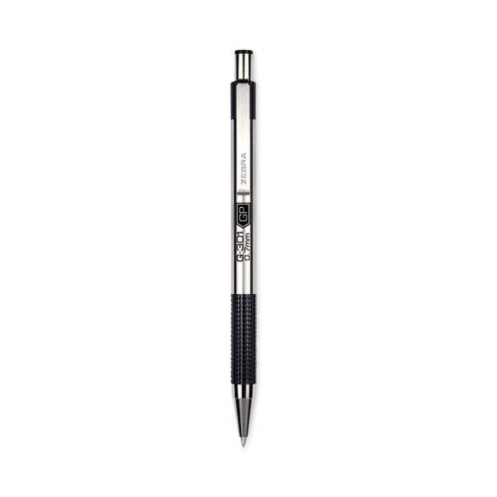 Zebra G-301 Gel Pen, Retractable, Medium 0.7 mm, Black Ink, Stainless ...
