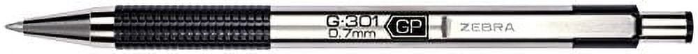 Zebra G-301 Gel Stainless Steel Retractable Pen 0.7mm Black 1 Pack ...