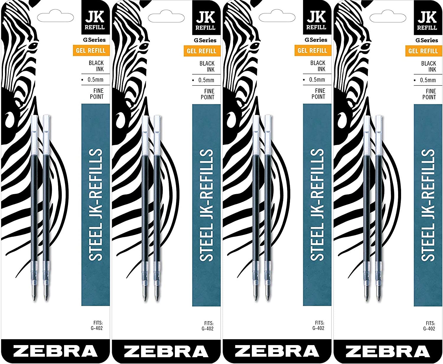 Zebra G-402 Stainless Steel Pen JK-Refill, Fine Point, 0.5mm, Black Ink ...