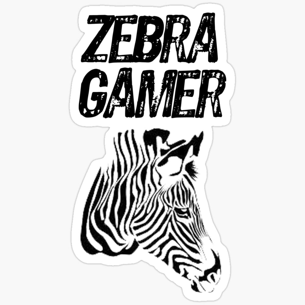 Zebra Gamer Sticker Phone Decal Water Bottle Stickers Car Decals ...