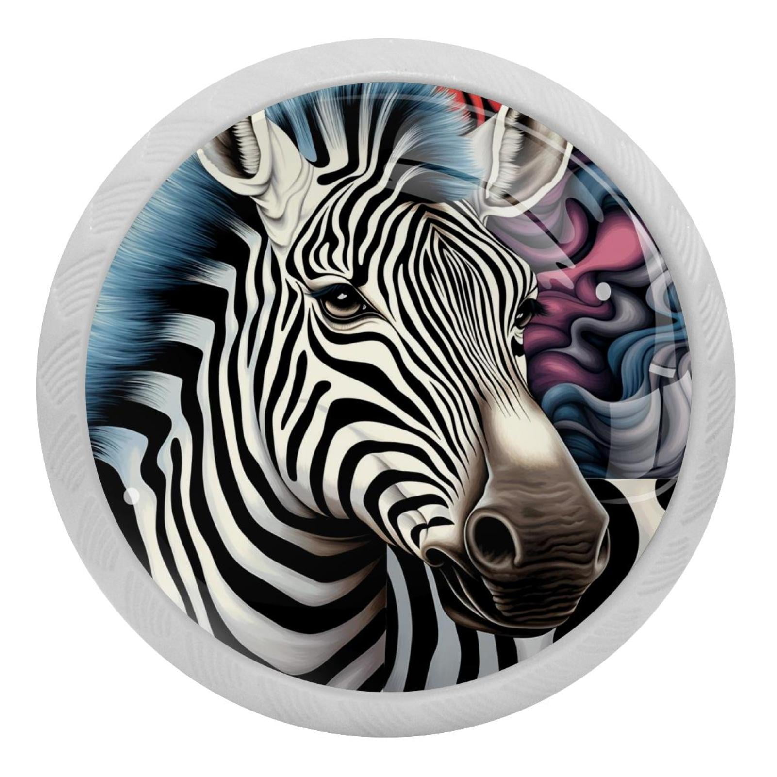 Zebra Glow-in-the-Dark Fluorescent Drawer Pulls with Screws - 4-Pack ...