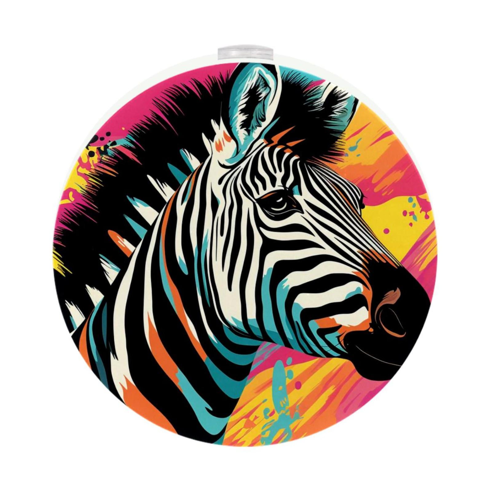 Zebra LED Round Night Light-2PCS, Dimmable Plug-in Circle Wall Lamp ...