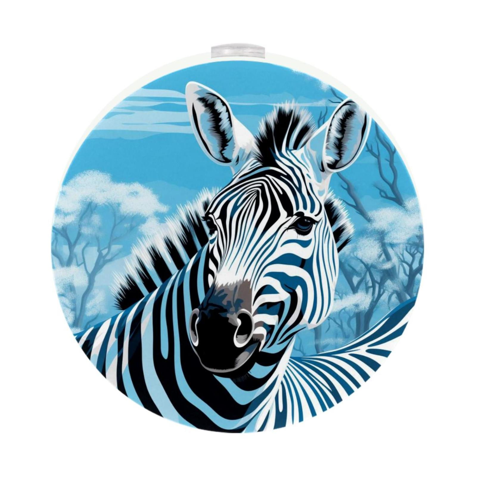 Zebra LED Round Night Light-2PCS, Dimmable Plug-in Circle Wall Lamp ...