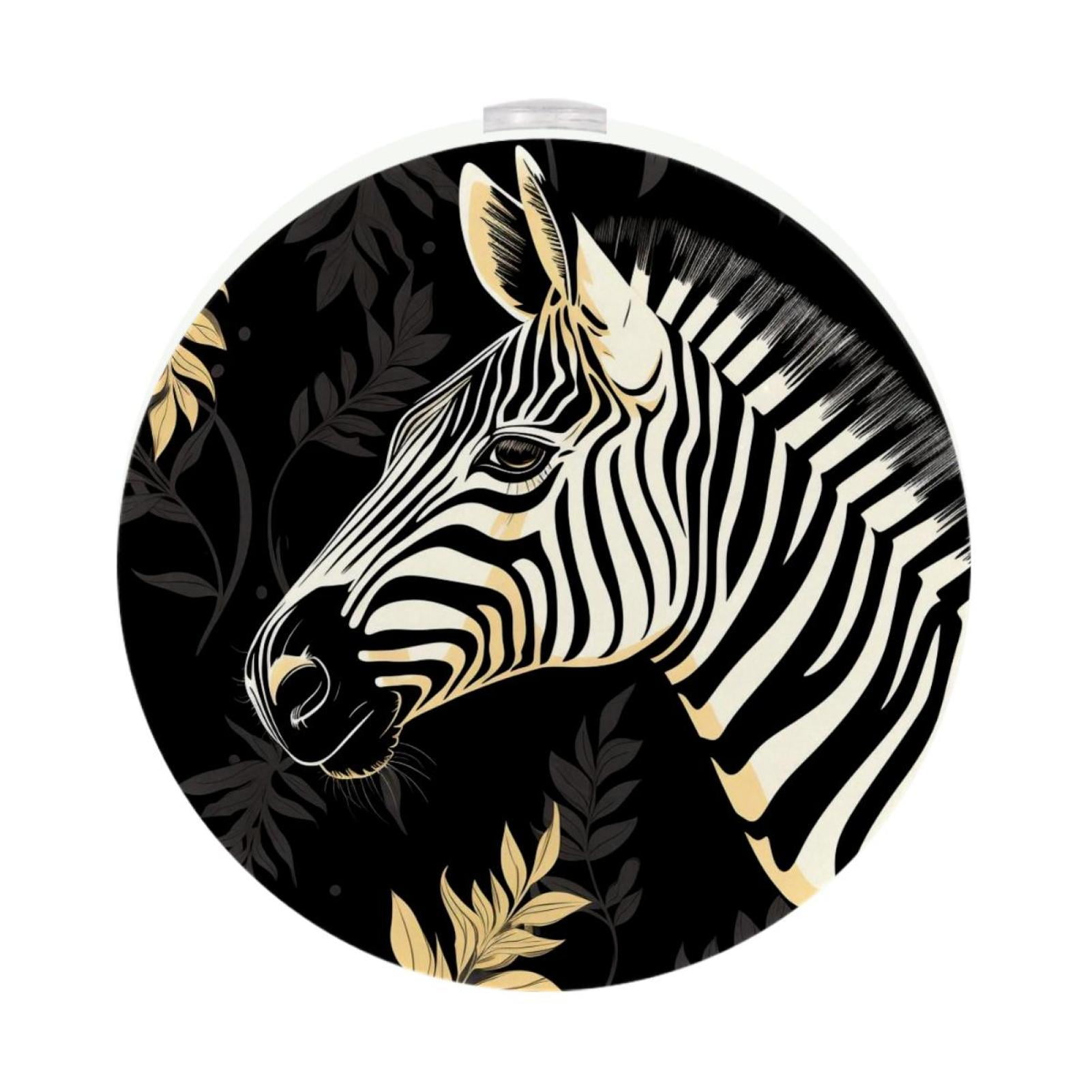 Zebra LED Round Night Light-2PCS, Plug-in Dusk to Dawn Sensor Wall ...