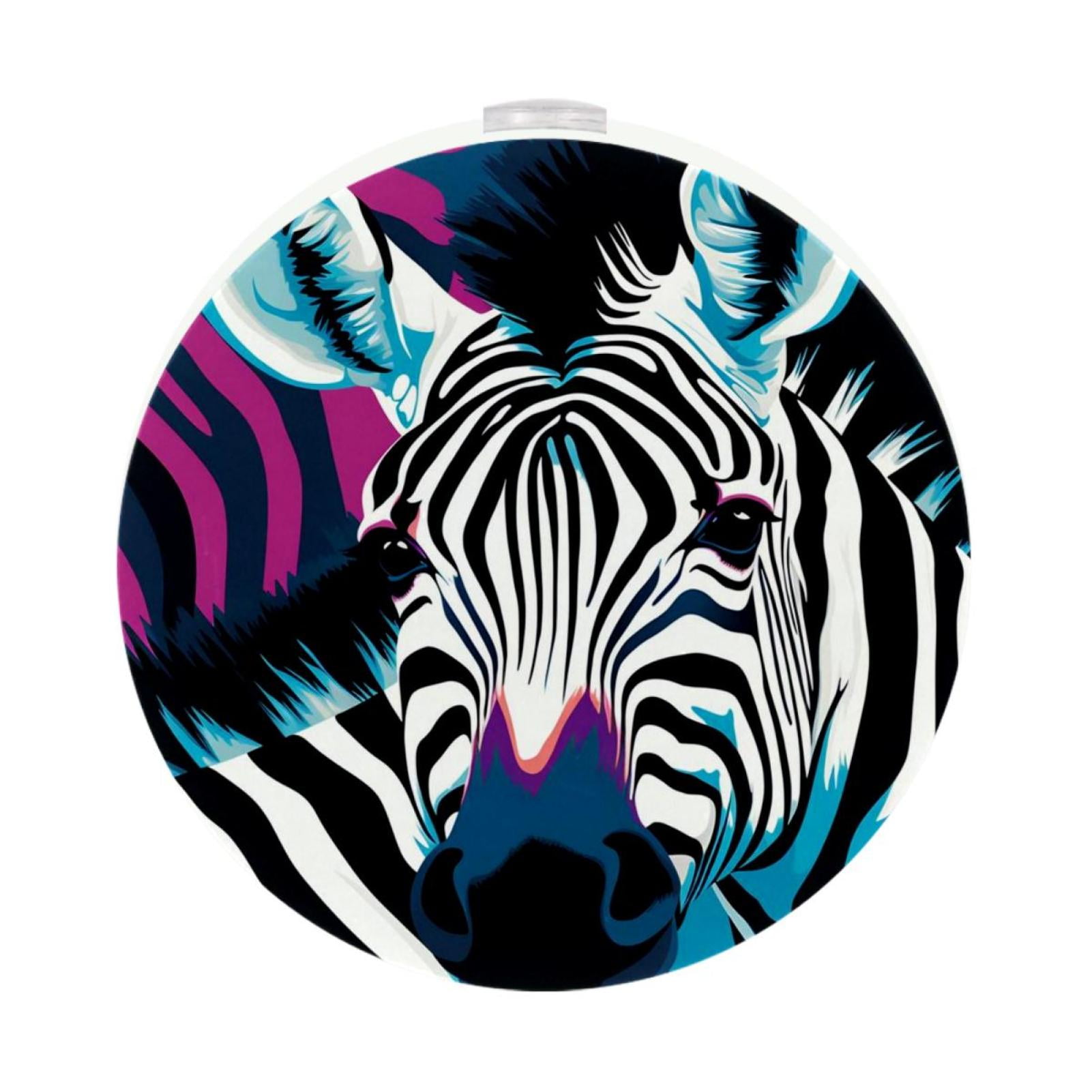 Zebra LED Round Night Light-2PCS, Plug-in Mini Wall Socket Soft White ...