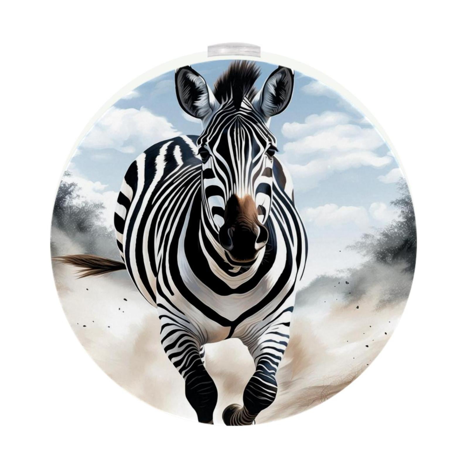 Zebra LED Round Night Light-2PCS for Nursery and Bedroom, Plug-in Dusk ...