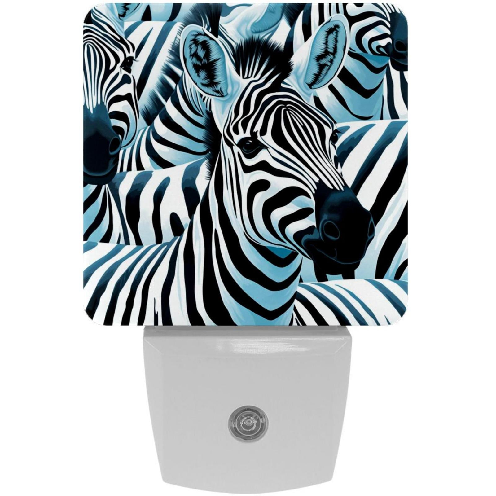 Zebra LED Square Night Lights - Energy Efficient Plug-in Wall Lamp with ...