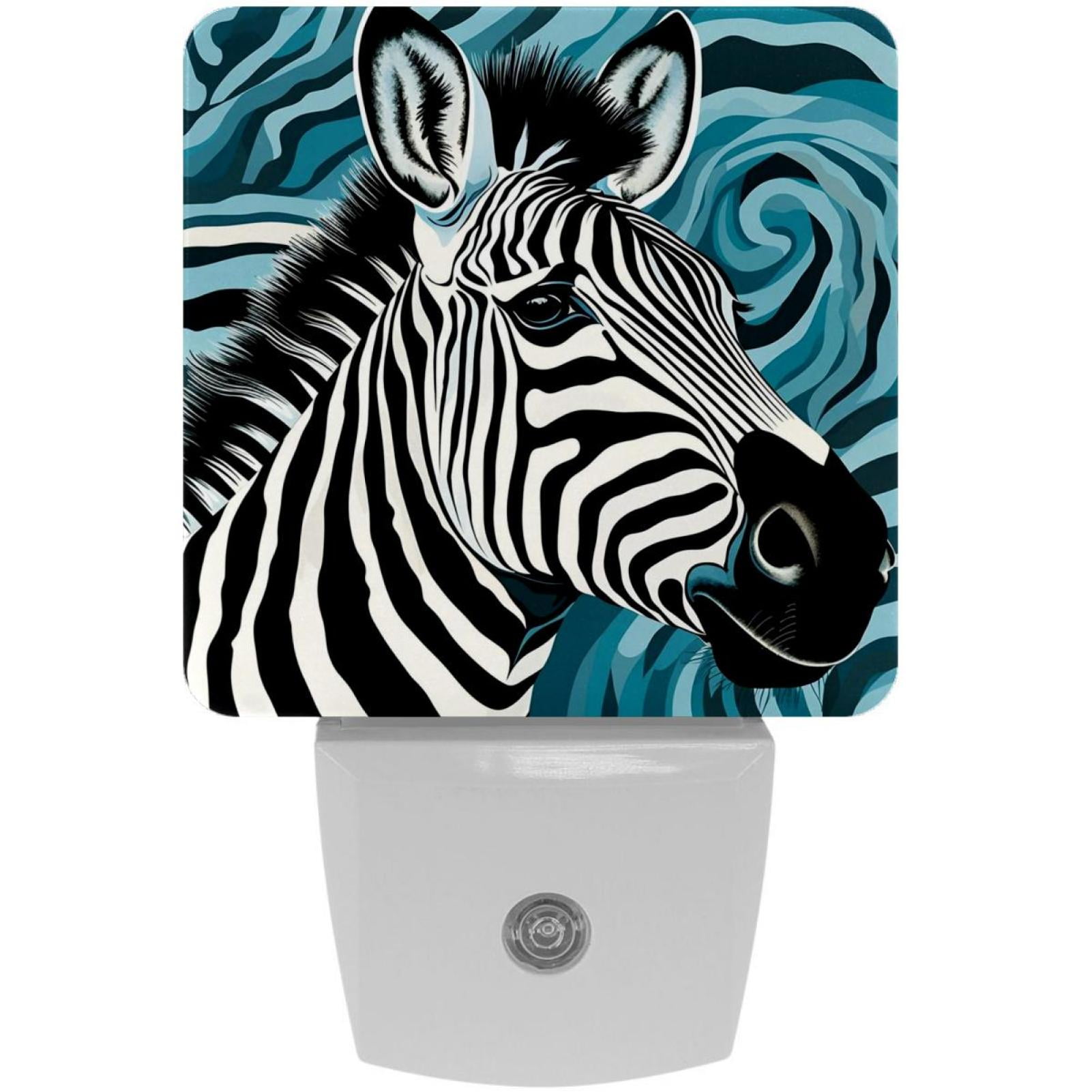 Zebra LED Square Night Lights - Energy Efficient Plug-in Wall Lamp with ...