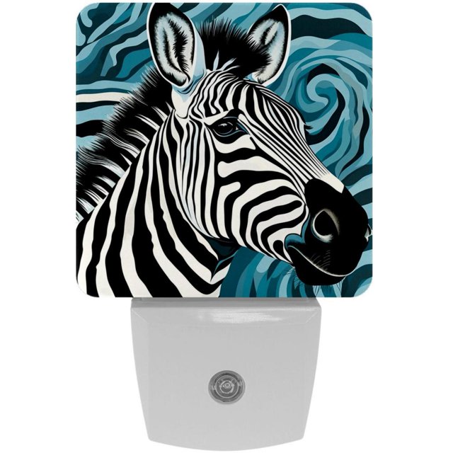Zebra LED Square Night Lights - Energy Efficient Plug-in Wall Lamp with ...