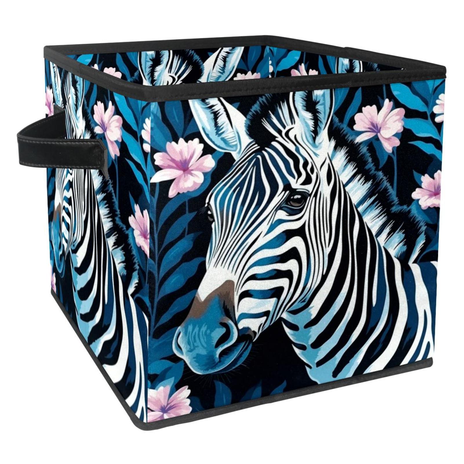 Zebra Large Capacity Foldable Cube Organizer with Handle, 10.8"x10.5 ...
