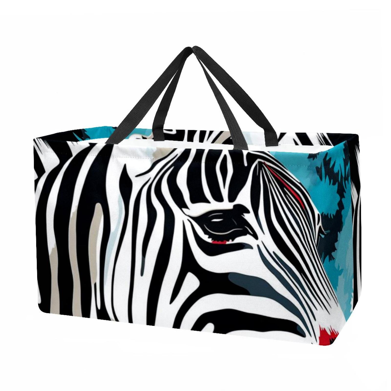 Zebra Large Capacity Foldable Oxford Cloth Picnic Basket - Reusable ...