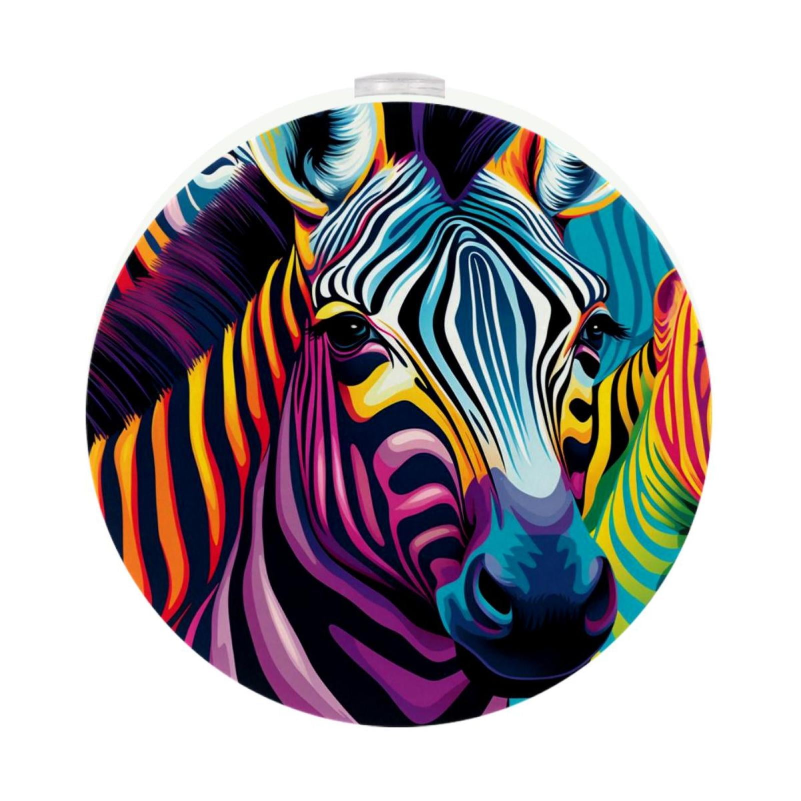 Zebra Led Round Night Light-2pcs, Dimmable Plug-in Mini Wall Lamp with ...