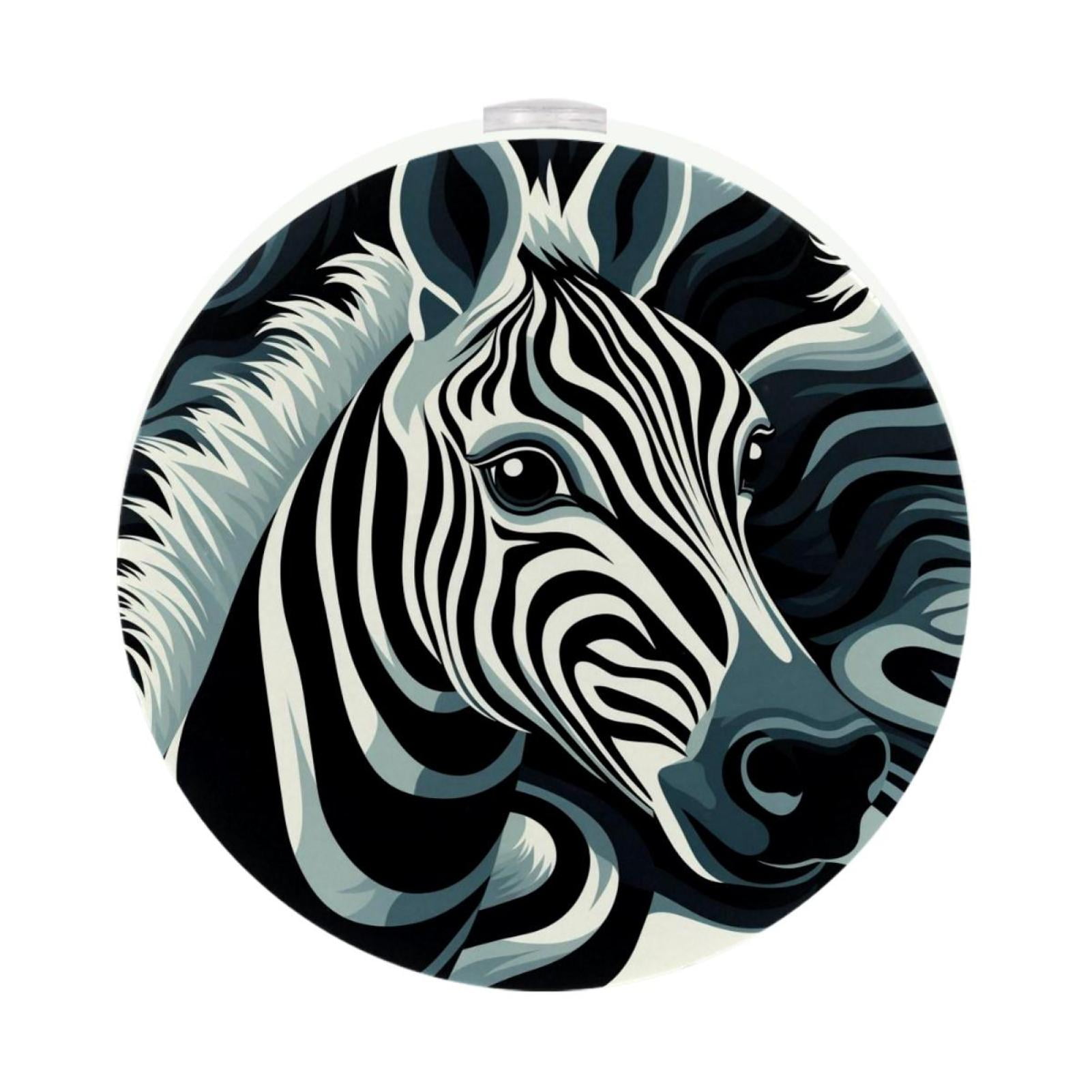 Zebra Led Round Night Light-2pcs, Gentle Glow Plug in Wall Lamp for ...