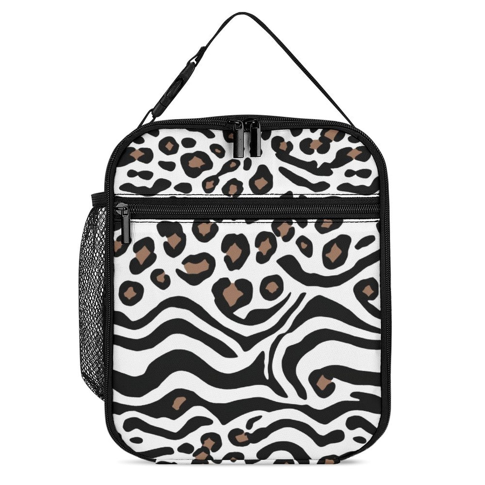 Zebra Leopard Print Pattern Lunch Bag For Men Women Reusable Lunch Box ...