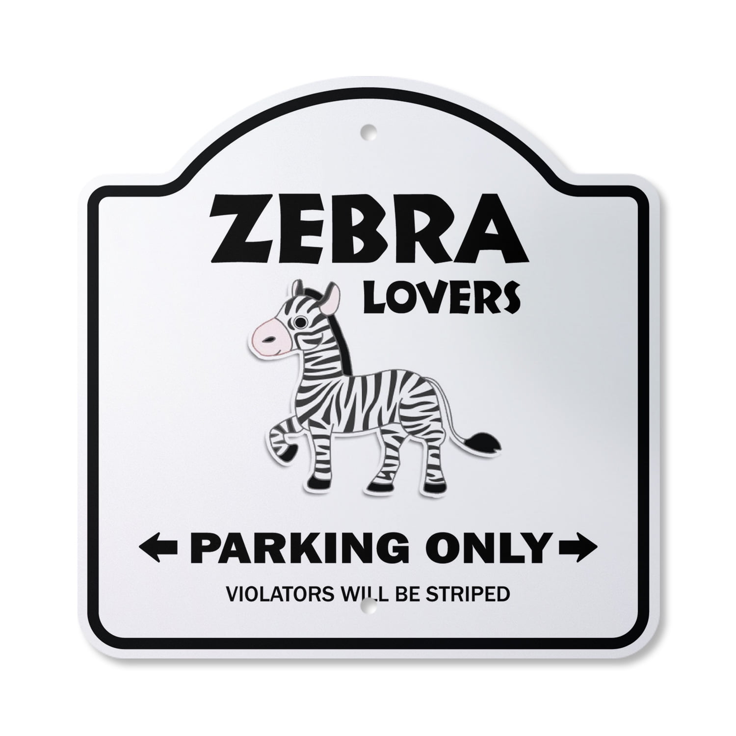 Zebra Lovers Parking 14" X 14" Sign | Indoor/Outdoor Plastic ...