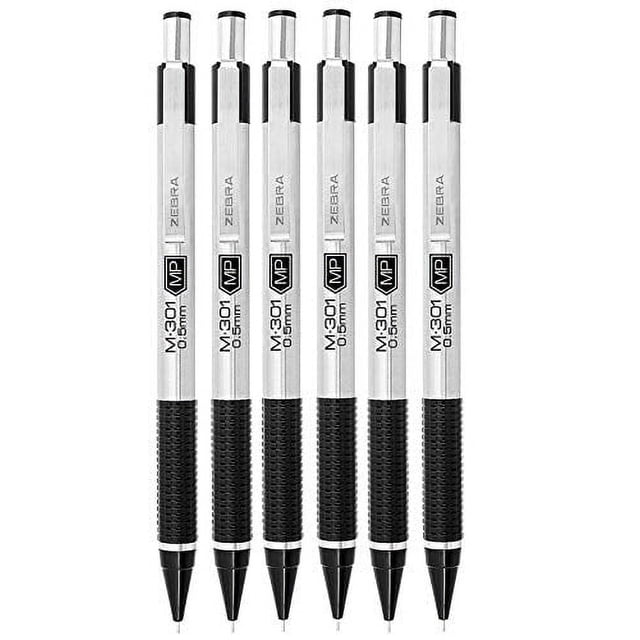 Zebra M-301 Stainless Steel Mechanical Pencil, 0.5mm, HB Lead, Black ...