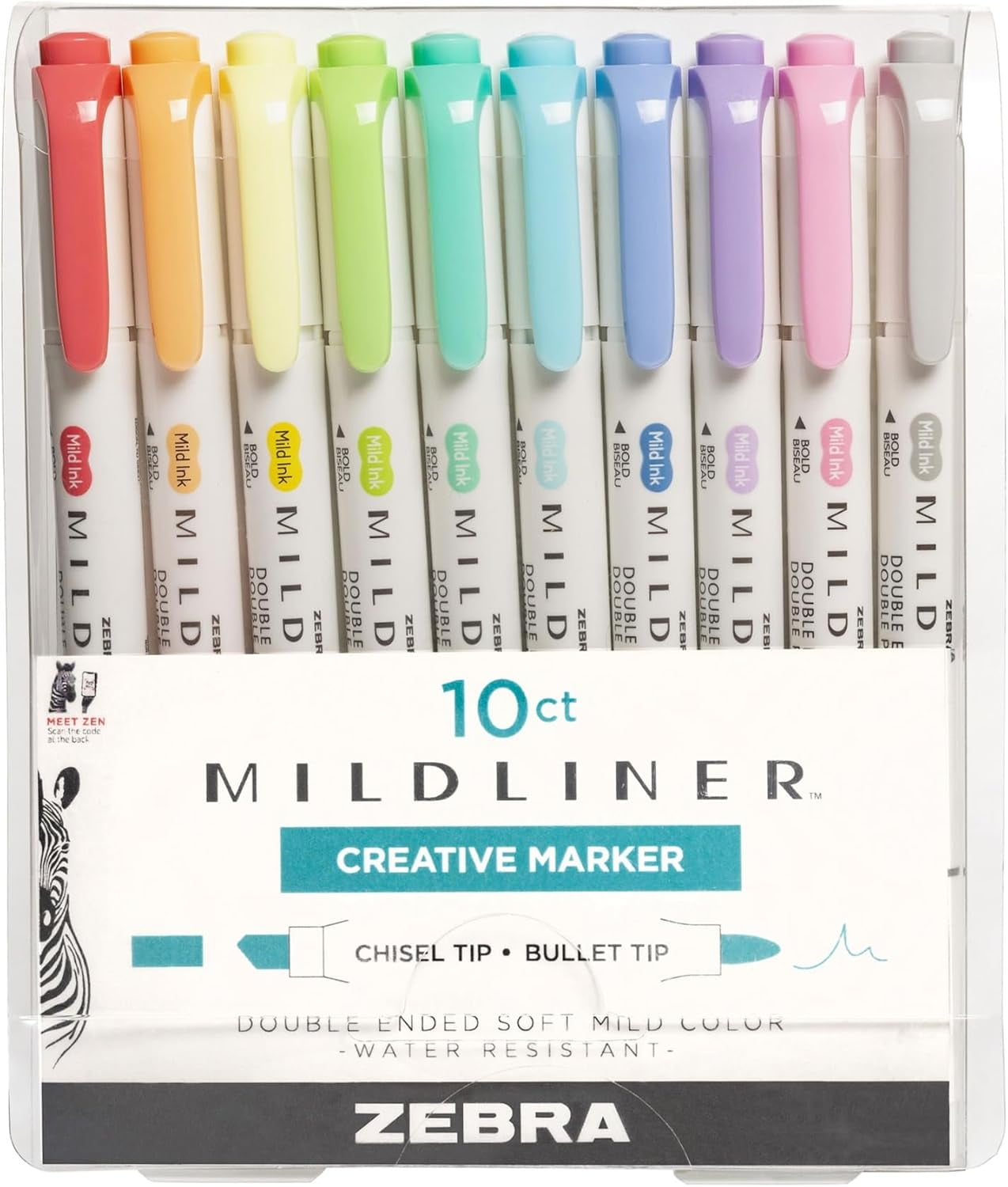 Zebra Mildliner Double Ended Highlighter, Assorted Ink Colors, Bold ...