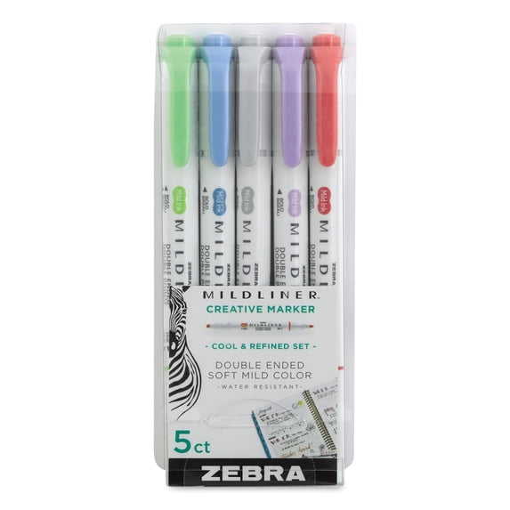 Zebra, Mildliner Double-Ended Highlighter Set, 5-Colors Soft - Walmart.com