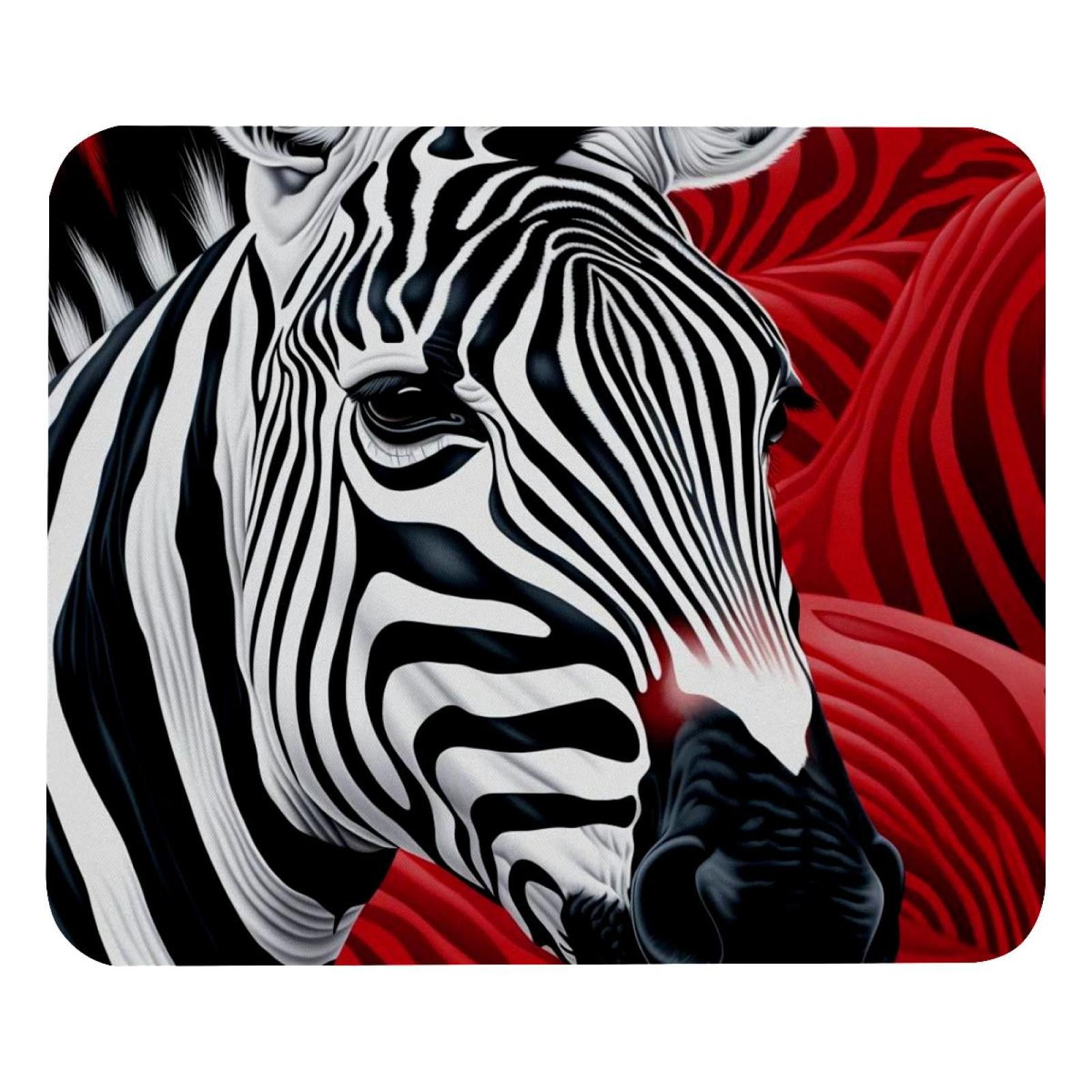 Zebra Mouse Pad for Wireless Mouse Home Office Desk Laptop with Rubber ...