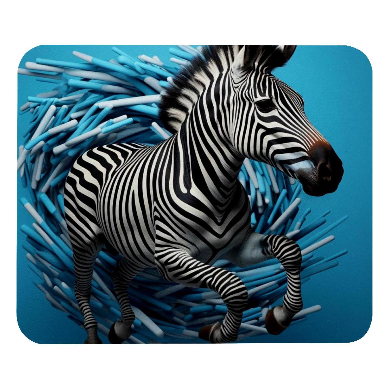 Zebra Mouse Pad for Wireless Mouse Home Office Desk Laptop with Rubber ...