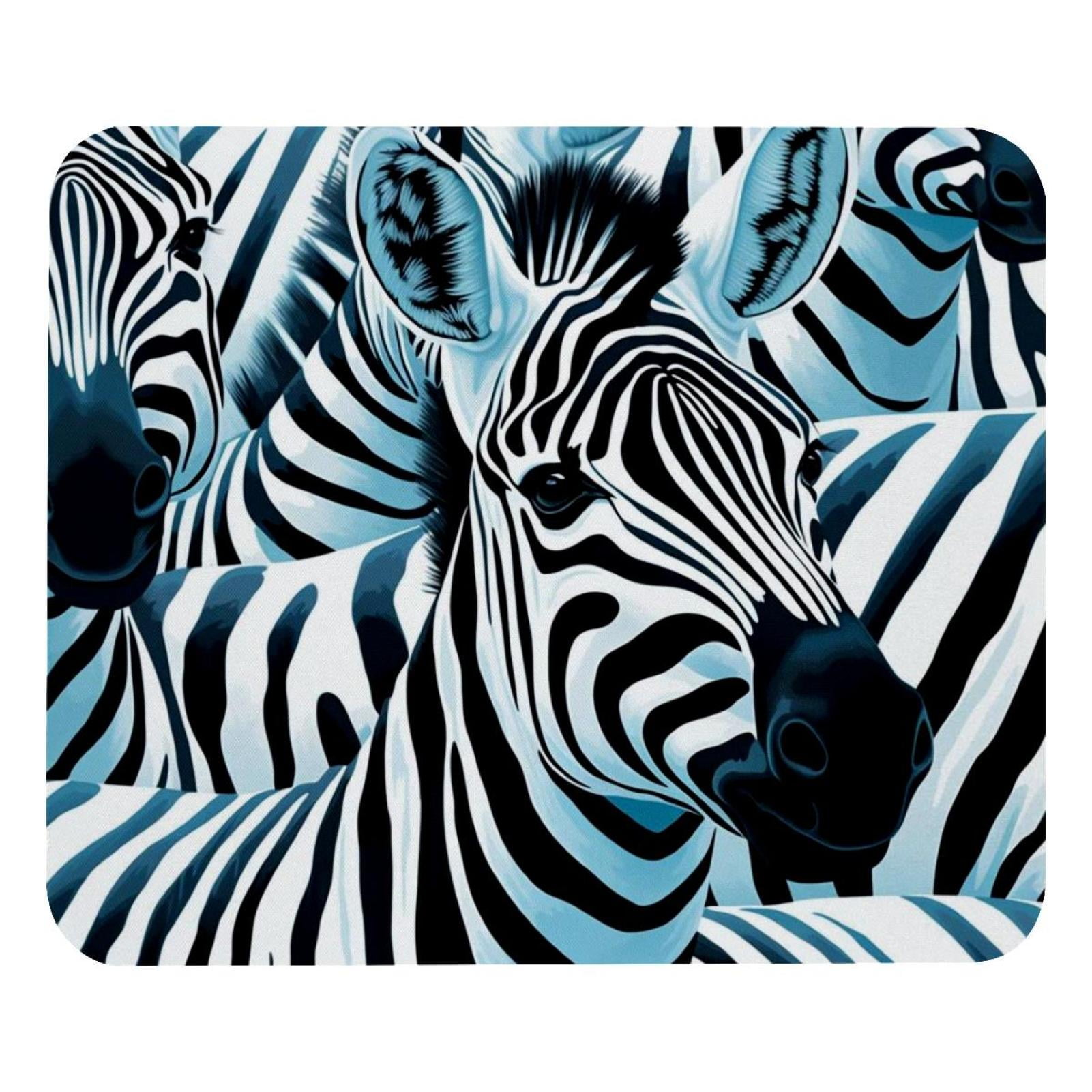 Zebra Mouse Pad for Wireless Mouse Home Office Desk Laptop with Rubber ...