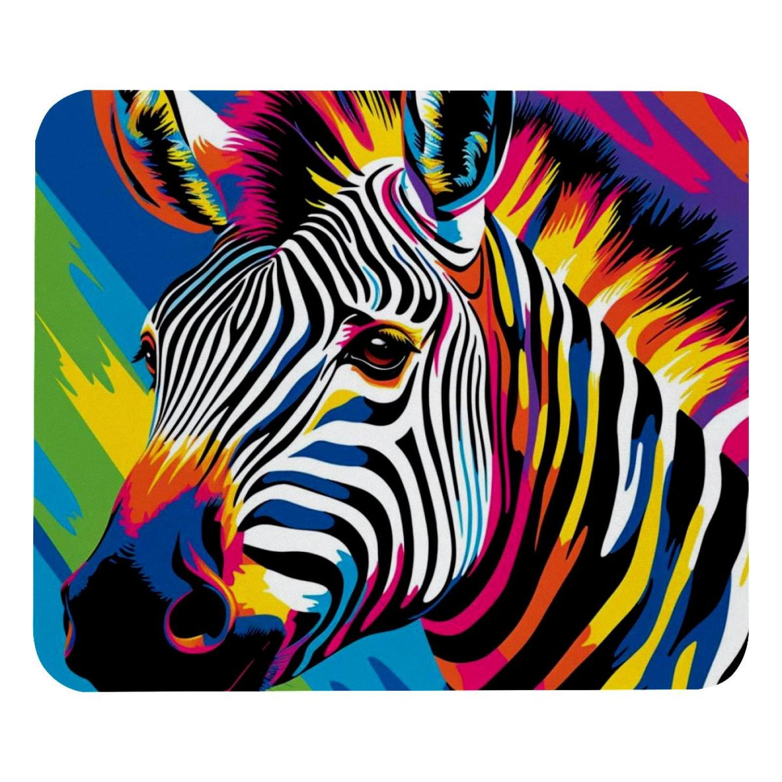 Zebra Mouse Pad for Wireless Mouse Home Office Desk Laptop with Rubber ...