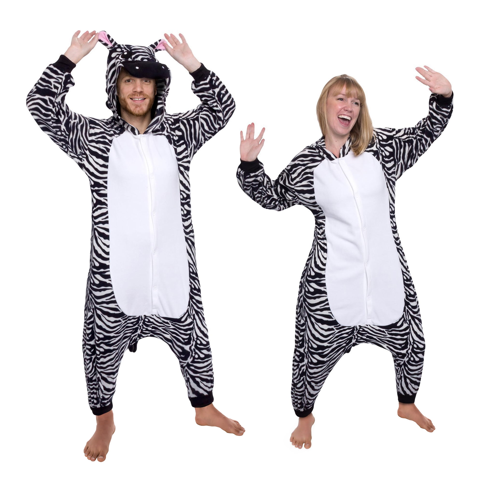 Zebra One Piece - Plush Adult Animal Costume Jumpsuit by FUNZIEZ ...