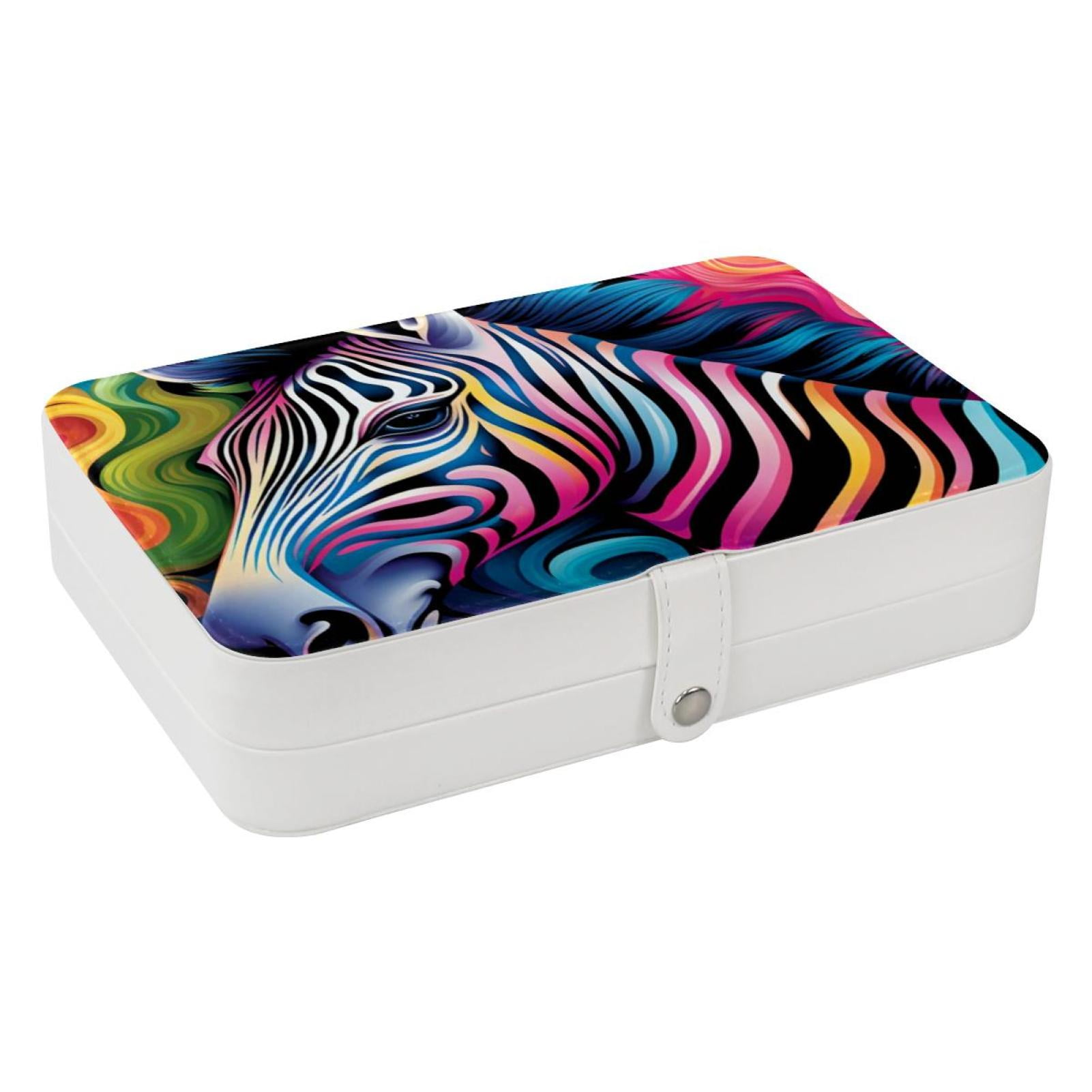 Zebra PU Leather Jewelry Box with Removable Compartment - Portable ...