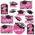 Zebra Party Pink Congrats Grad Graduation Theme Party Wall Decoration ...