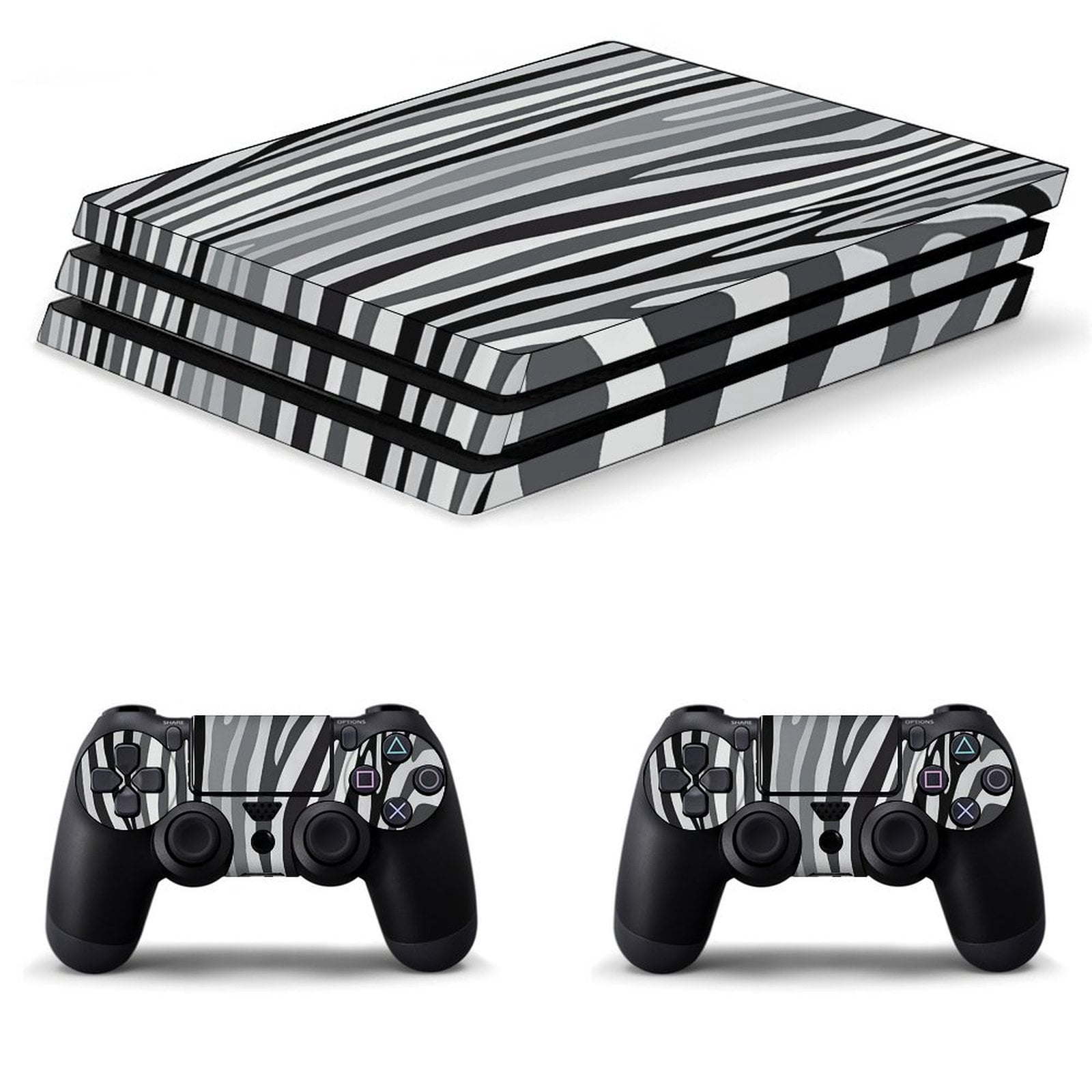 Zebra Pattern Created Grey Black Colour PS4/PS4 Pro/PS4 Slim Skin ...
