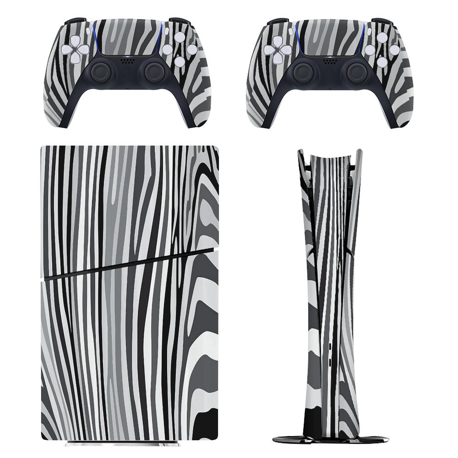 Zebra Pattern Created Grey Black Colour PS5/PS5 Pro/PS5 Slim Digital ...