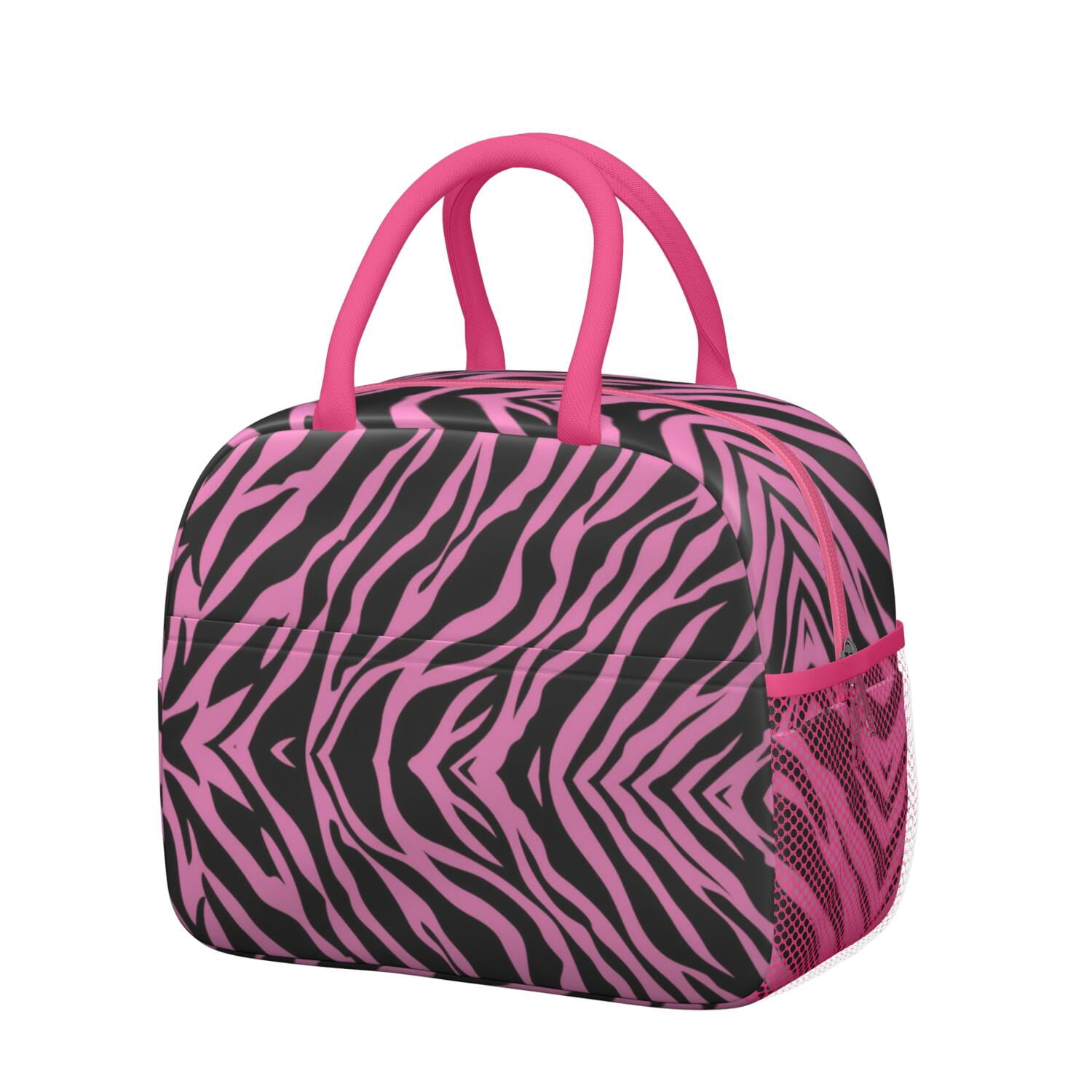 Zebra Pattern Insulated Lunch Bag – Reusable Thermal Cooler Tote with ...