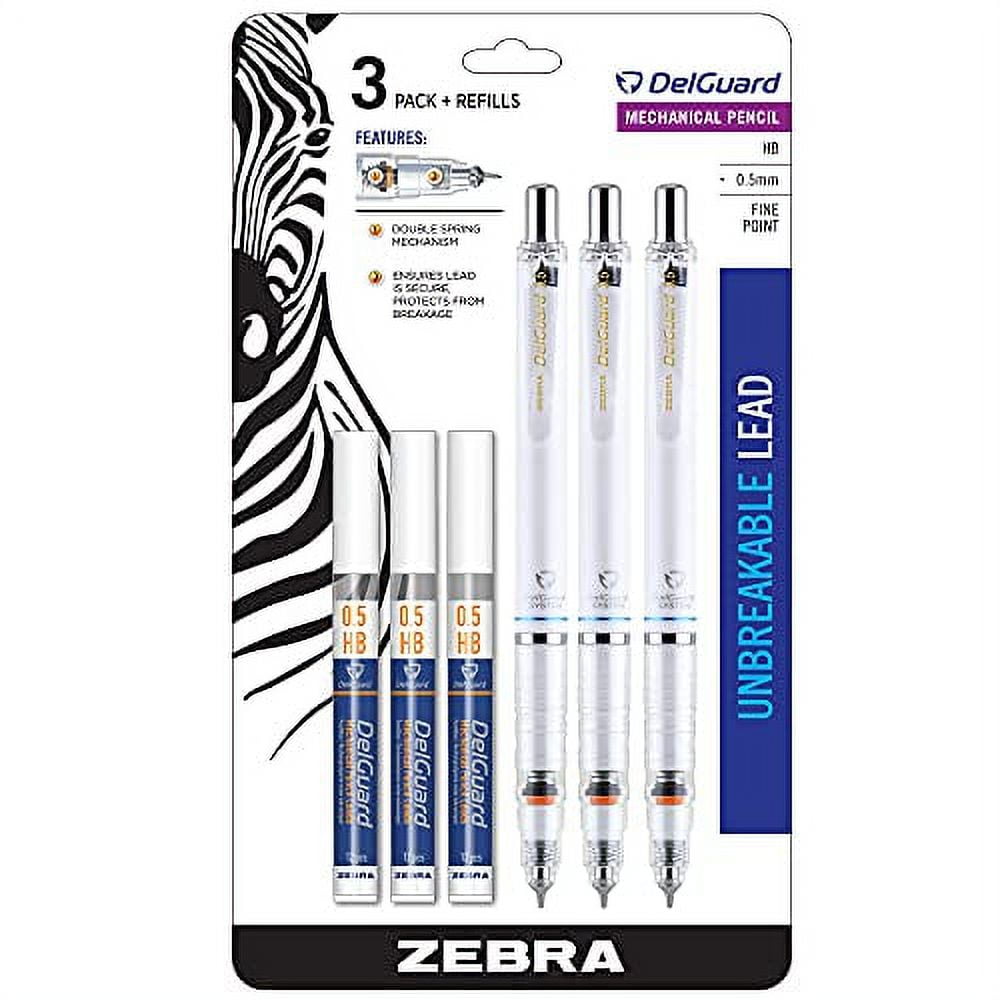 Zebra Pen DelGuard Mechanical .. Pencil, Fine Point, 0.5mm, .. White ...
