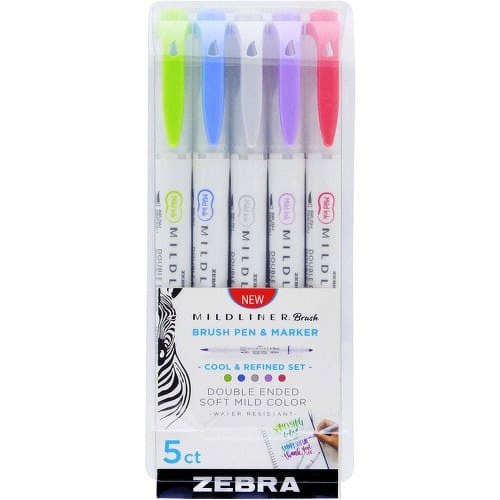 Zebra Pen Mildliner Brush Double-ended Creative Marker Cool and Refined ...