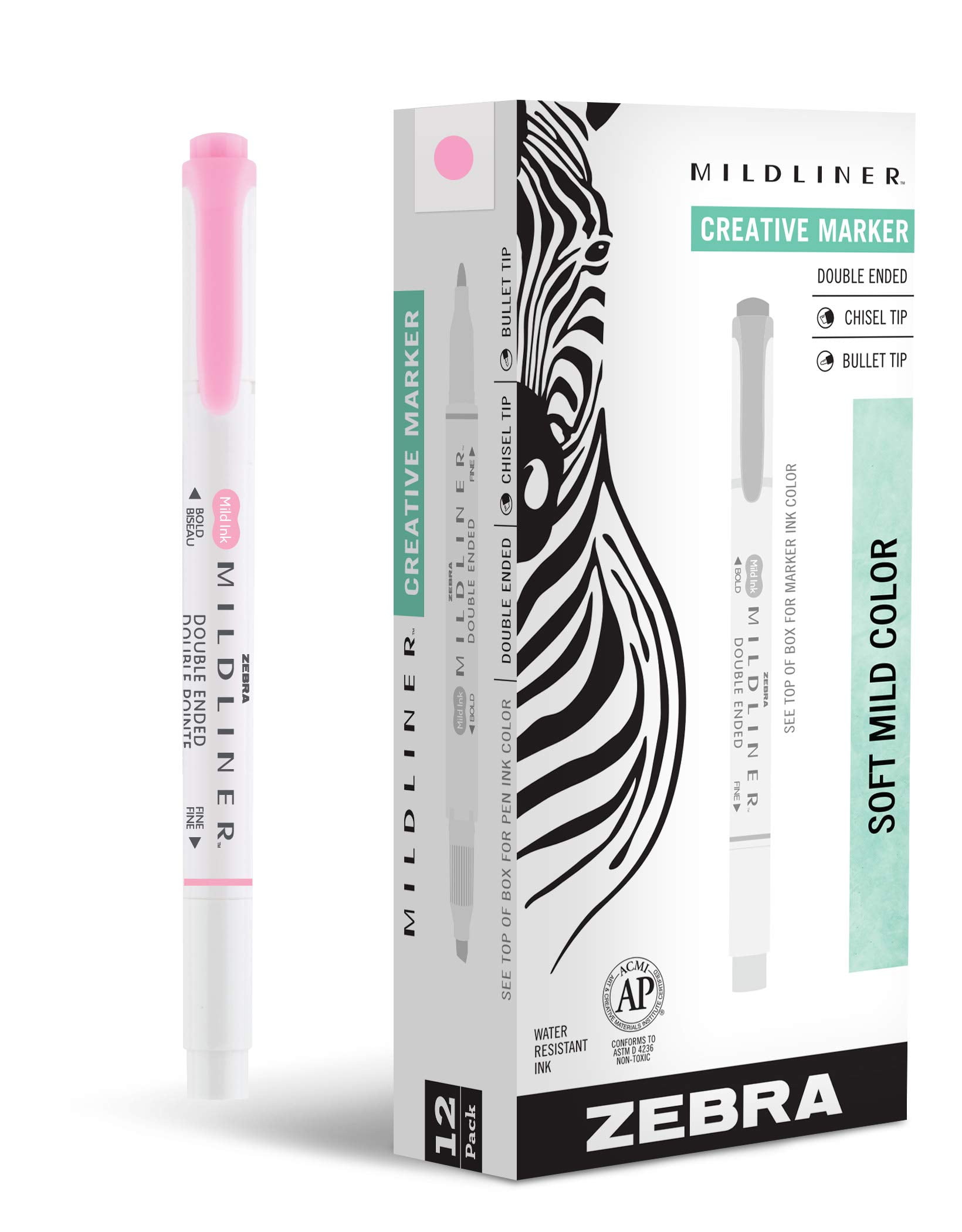 Zebra Pen Mildliner Double Ended Highlighter Marker Set, Broad and Fine ...