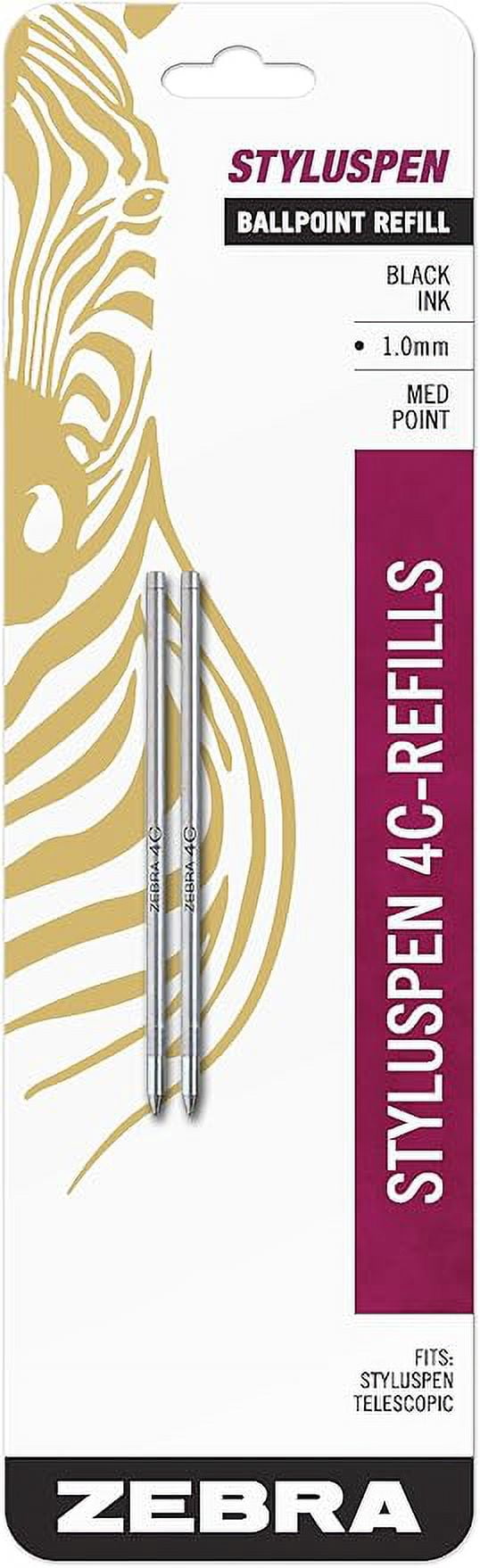 Zebra Pen StylusPen Telescopic Ballpoint 4C Refill, Medium Point, 1.0mm ...