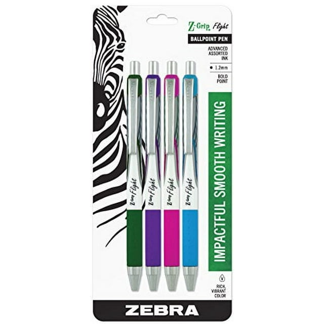 Zebra Pen Z Grip Flight Retractable Ballpoint Pen Bold Point 1 2mm ...