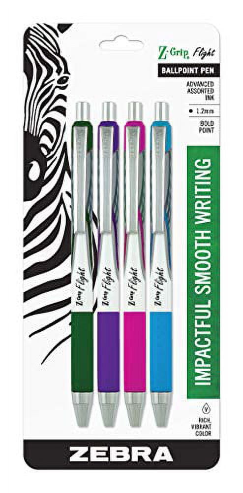Zebra Pen Z-Grip Flight Retractable Ballpoint Pen, Bold Point, 1.2mm ...