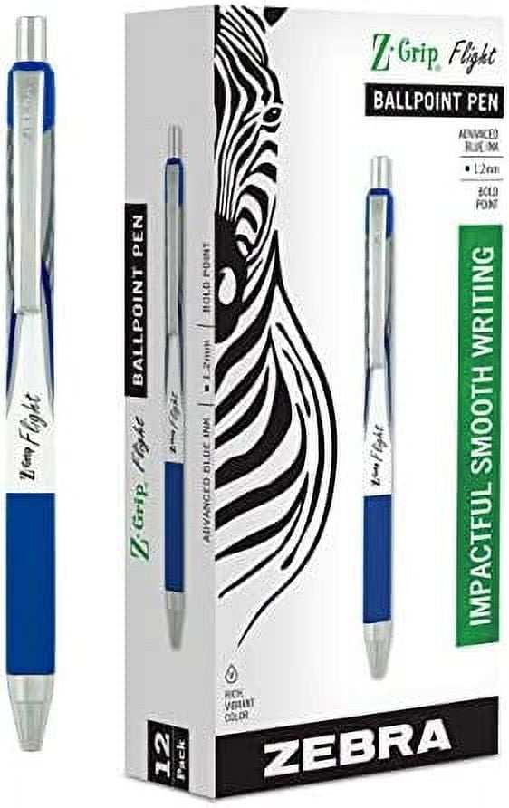 Zebra Pen Z-Grip Flight Retractable Ballpoint Pen, Bold Point, 1.2mm ...