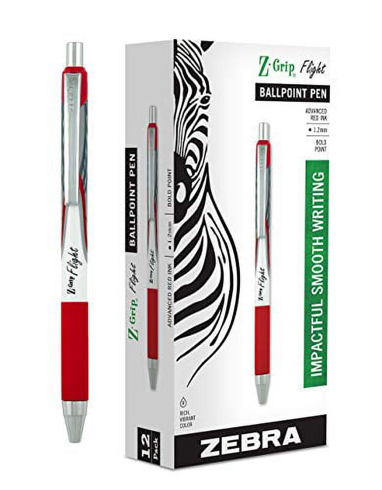 Zebra Pen Z-Grip Flight Retractable Ballpoint Pen, Bold Point, 1.2mm ...