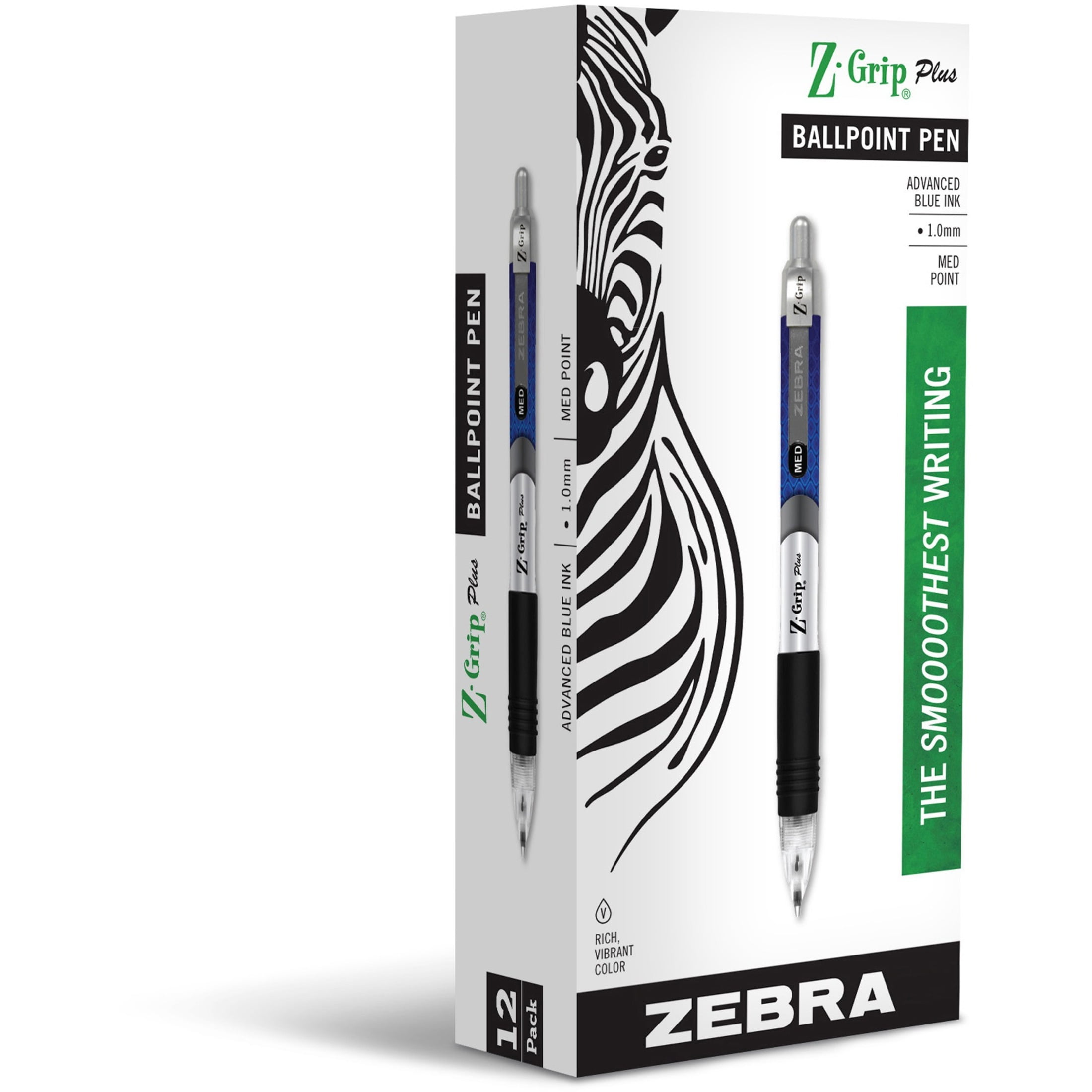 Zebra Pen, ZEB25520, Z-Grip Plus Ballpoint Pens, 12 / Dozen - Walmart.com