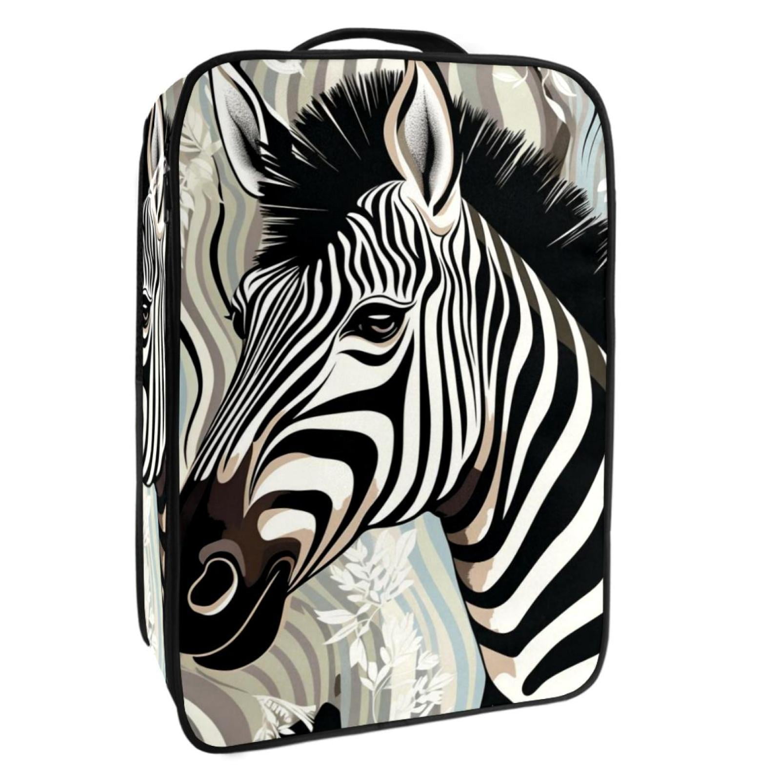 Zebra Polyester Shoe Storage Boxes, 23x31cm/9x12in, Stackable Organizer ...