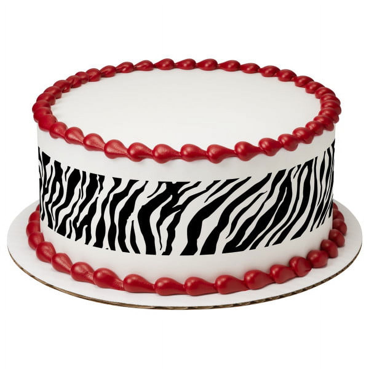 Zebra Print 3 Strips Edible Frosting Photo Cake Border Decoration ...