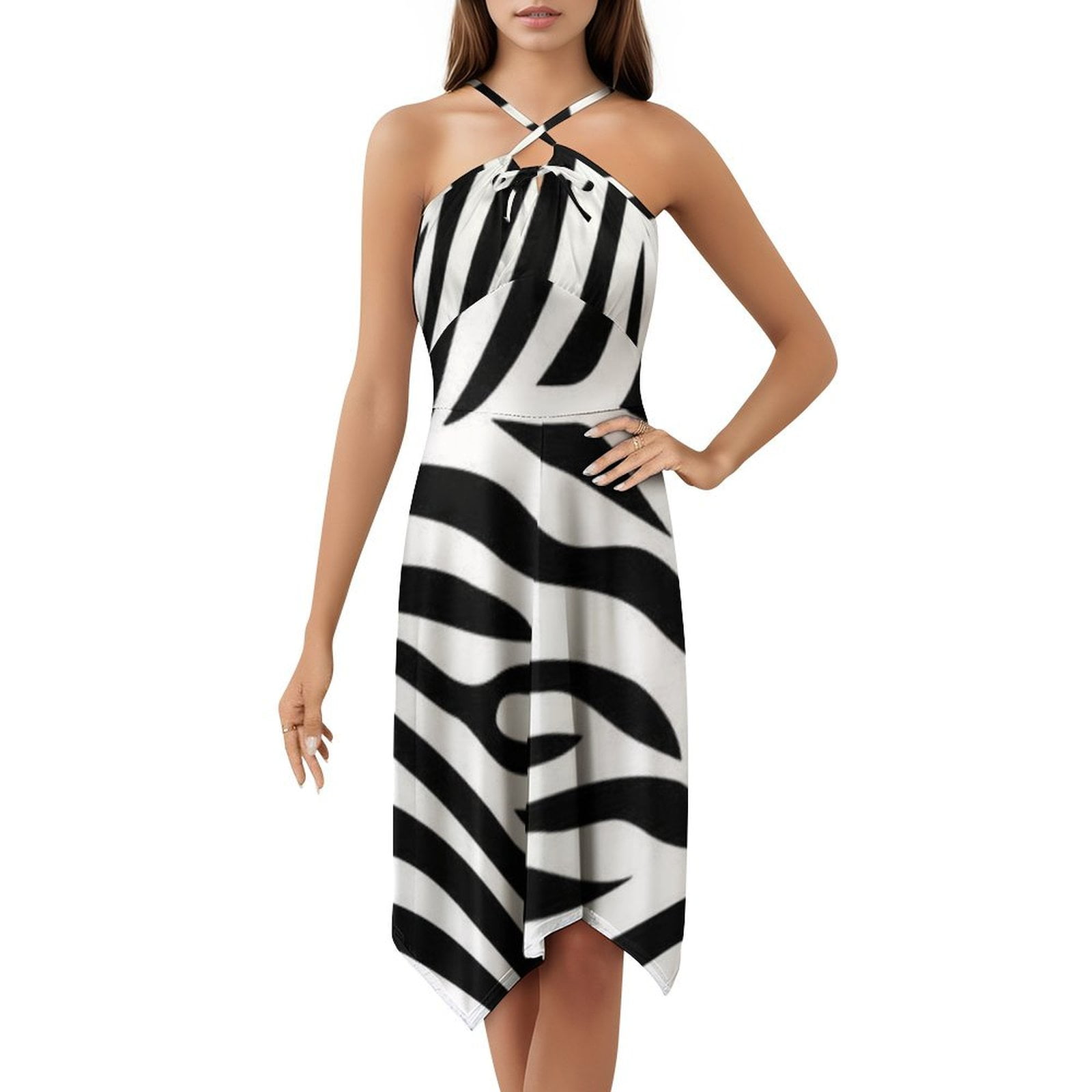 Zebra Print Black And White Dress Elegant Party Dresses Evening Dresses Women Dress Long Dresses ...
