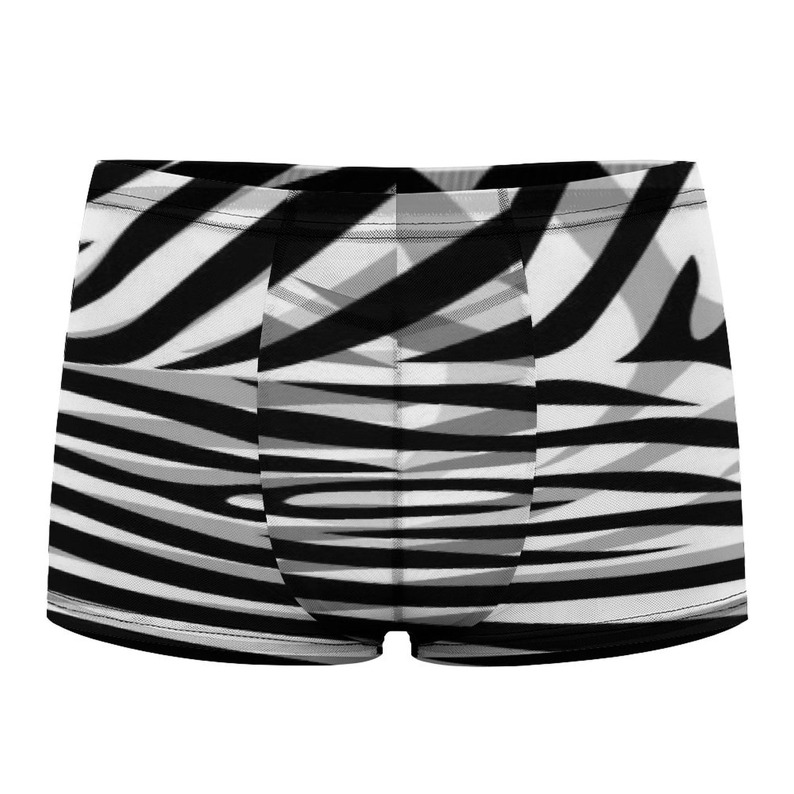 Zebra Print Black And White Men's Mesh Boxer Briefs Cooling Breathable ...
