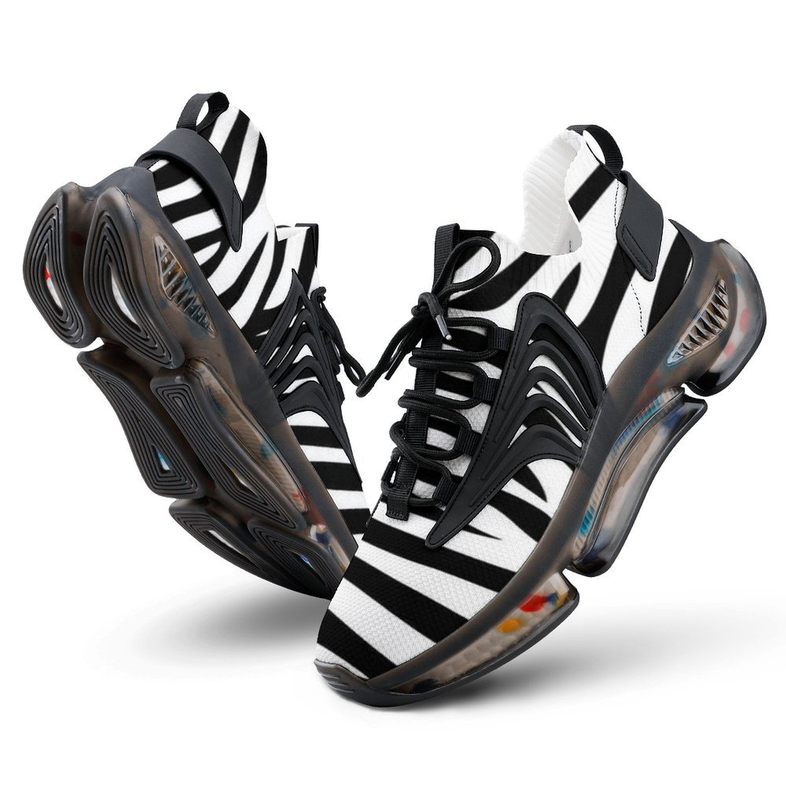 Zebra Print Black And White Walking Shoes for Men Woman Lightweight ...