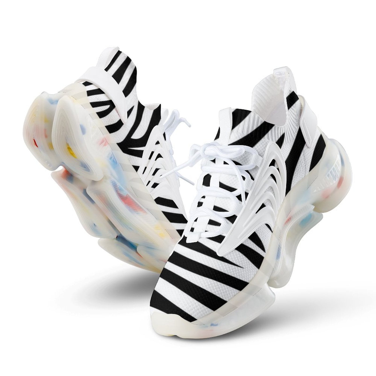 Zebra Print Black And White Walking Shoes for Men Woman Lightweight ...