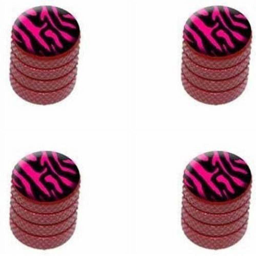Zebra Print Black Hot Pink Tire Rim Wheel Aluminum Valve Stem Caps ...