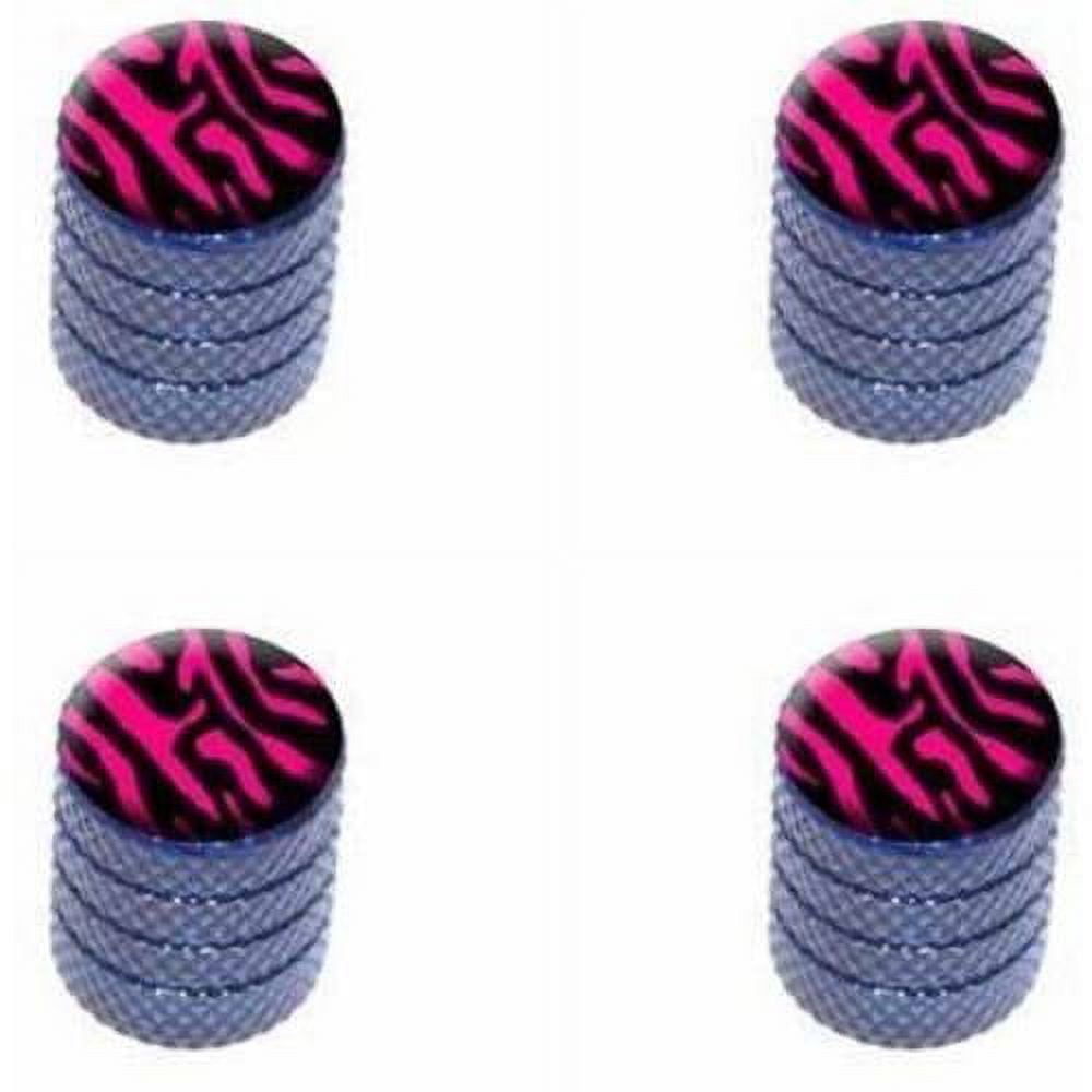 Zebra Print Black Hot Pink Tire Rim Wheel Aluminum Valve Stem Caps ...