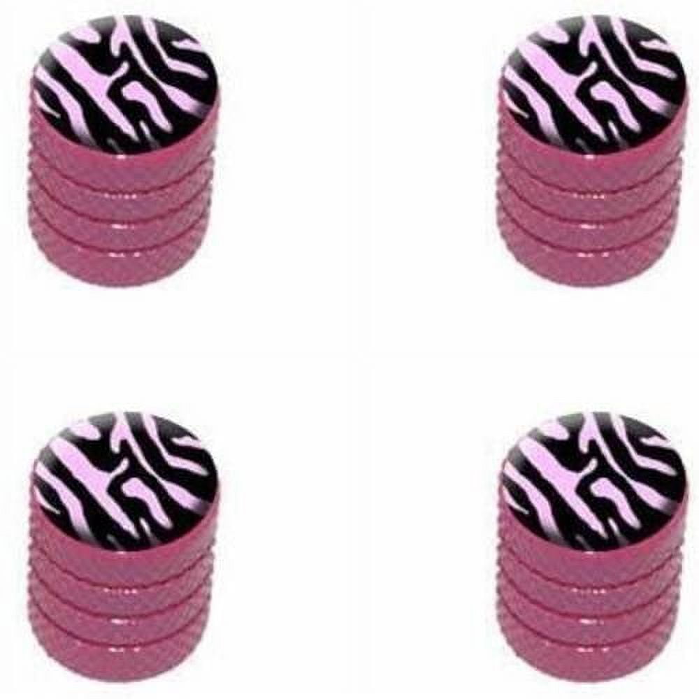 Zebra Print Black Light Pink Tire Rim Wheel Aluminum Valve Stem Caps ...